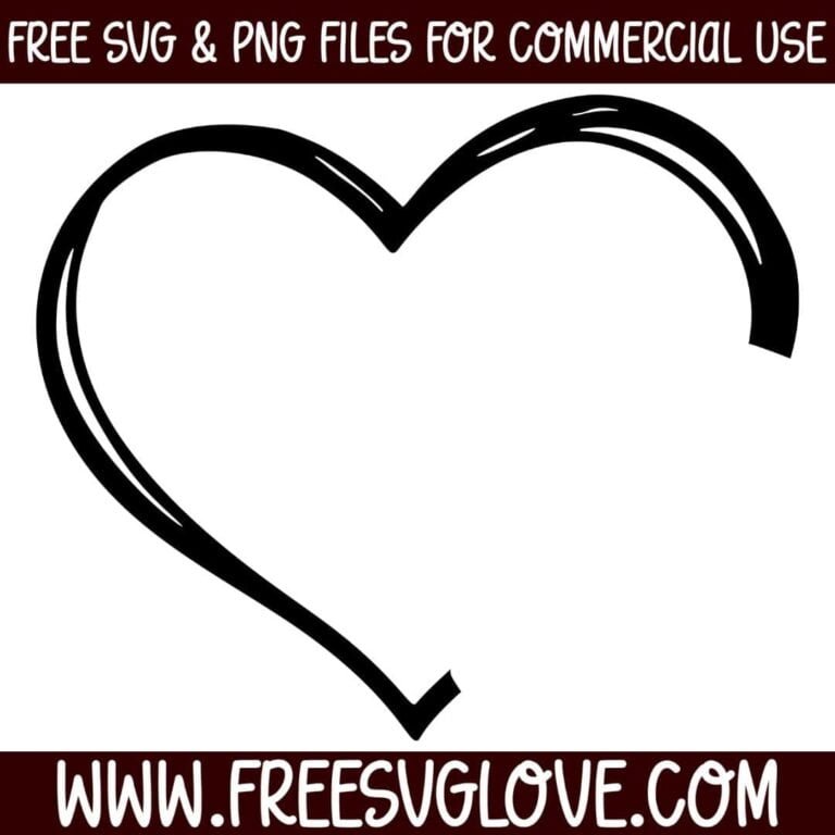 Half Heart SVG File For Cricut - Free SVG Love