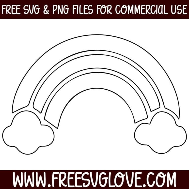 Rainbow Outline SVG File For Cricut - Free SVG Love