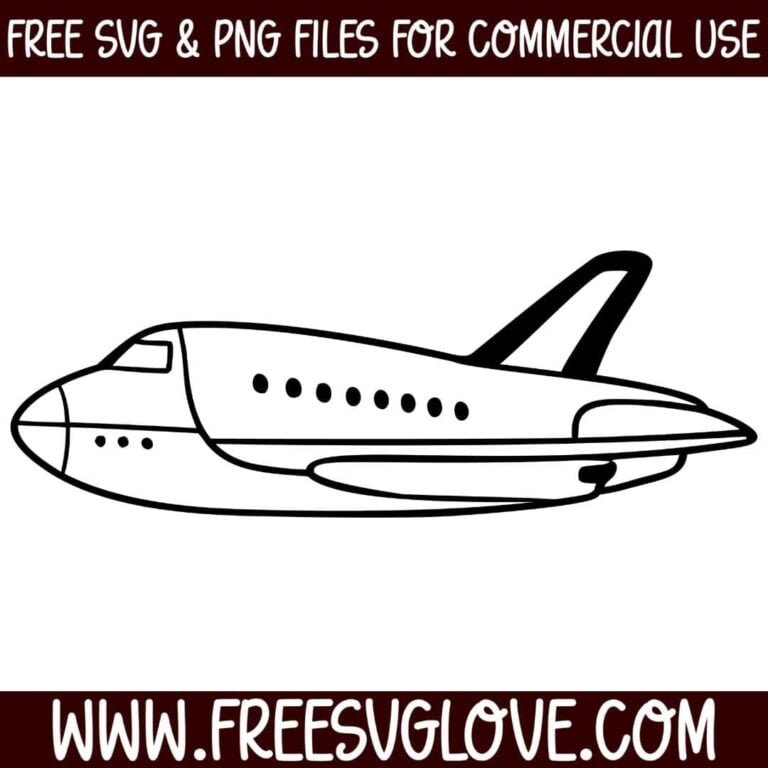 Airplane Outline SVG File For Cricut - Free SVG Love