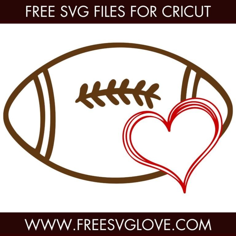 Football Heart SVG File For Cricut - Free SVG Love