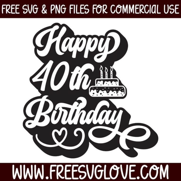 Happy 40th Birthday SVG File For Cricut - Free SVG Love